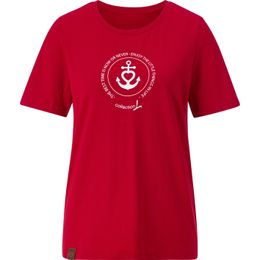 WITT Damen Shirt mit maritimem Print-Motiv, rot, Gr&ouml;&szlig;e 38