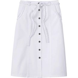 WITT Damen Jeansrock mit Flecht-G&uuml;rtel, wei&szlig;, Gr&ouml;&szlig;e 52