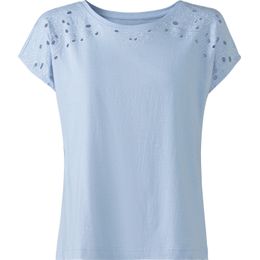 Heine Damen Rundhalsshirt, Blau, Gr. 36, T-Shirts, 100% Baumwolle
