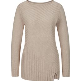 Damen Langarm-Pullover, Braun, Gr. 42, CREATION L PREMIUM, Rundhals Pullover, Material: Lyocell