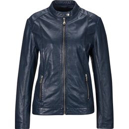 Mainpol Damen Lederjacke in hochwertiger Qualit&auml;t, dunkelblau, Gr&ouml;&szlig;e 48