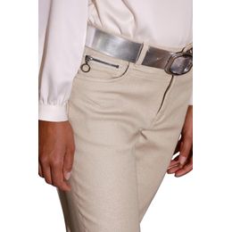 WITT Damen 5-Pocket-Jeans mit gl&auml;nzender Beschichtung, metallicfarben, Gr&ouml;&szlig;e 23