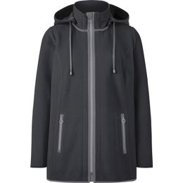 WITT Damen Fleecejacke mit abzippbarer Kapuze, anthrazit-meliert, Gr&ouml;&szlig;e 42