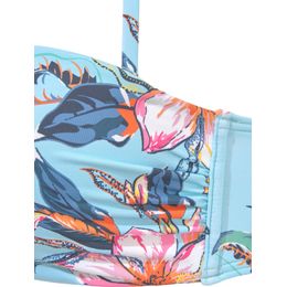 Lascana Damen B&uuml;gel-Bandeau-Bikini-Top, hellblau-bedruckt, Gr&ouml;&szlig;e 40B