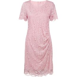 WITT Damen Spitzenkleid mit Falten, ros&eacute;, Gr&ouml;&szlig;e 40