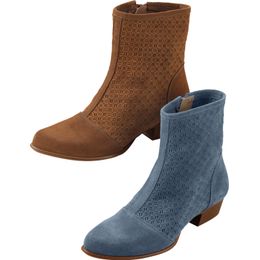 Heine Witt Damen Stiefelette, jeansblau, Gr&ouml;&szlig;e 40
