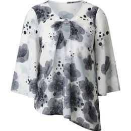 WITT Damen Tunika mit asymmetrischem Saumabschluss, champagner-grau-bedruckt, Gr&ouml;&szlig;e 54