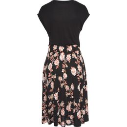 Lascana Damen Jerseykleid, schwarz-orange-bedruckt, Gr&ouml;&szlig;e 40