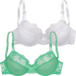Nuance by Lascana Damen B&uuml;gel-BH, hellgr&uuml;n+wei&szlig;, Gr&ouml;&szlig;e 80E