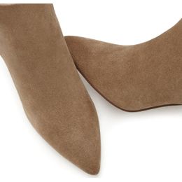 Lascana Damen High-Heel-Stiefelette, beige, Gr&ouml;&szlig;e 38