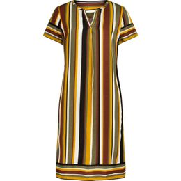 WITT Damen Webkleid mit Streifenmuster, ocker-khaki-gestreift, Gr&ouml;&szlig;e 36