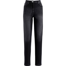 WITT Damen Stretch-Jeans in Used-Optik, black-denim, Gr&ouml;&szlig;e 20