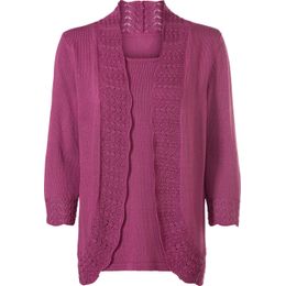 WITT Damen 2-in-1-Pullover in dezent gl&auml;nzender Qualit&auml;t, erika, Gr&ouml;&szlig;e 40
