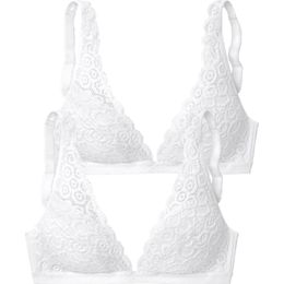 Damen Bralette-BH, Wei&szlig;, Gr. 90C, petite fleur by Lascana, B&uuml;gellose BHs, Material: Polyamid
