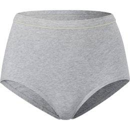 w&auml;schepur w&auml;schepur Damen Taillenslip mit Doppelzwickel, 5x schwarz-grau-meliert + 5x grau-meliert-zitrone, Gr&ouml;&szlig;e 52