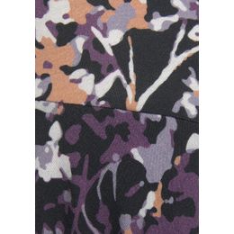 Vivance Damen Hosenrock, schwarz-lila bedruckt, Gr&ouml;&szlig;e 38