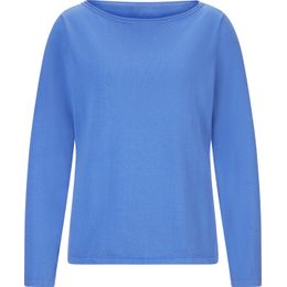Heine Witt Damen Baumwollpullover mit leichtem U-Boot-Ausschnitt, royalblau, Gr&ouml;&szlig;e 34
