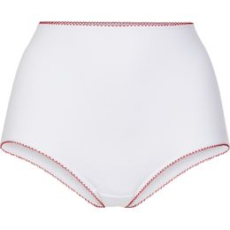 w&auml;schepur w&auml;schepur Damen Taillenslip mit kontrastfarbigen Abschl&uuml;ssen, wei&szlig;, Gr&ouml;&szlig;e 48/50