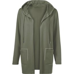 Heine Witt Damen Shirtjacke mit leichtem Glanz, khaki, Gr&ouml;&szlig;e 50