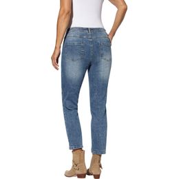 WITT Damen 7/8-Jeans mit Nietenverzierung, blue-stone-washed, Gr&ouml;&szlig;e 40