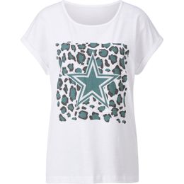 WITT Damen Shirt mit Animal- und Stern-Motiv, jade-wei&szlig;, Gr&ouml;&szlig;e 52