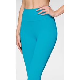 Lascana Damen Leggings, Blau, Gr. 40/42, Leggings, Material: Baumwolle