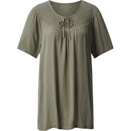 WITT Damen Tunika mit Spitzen-Einsatz, khaki, Gr&ouml;&szlig;e 50