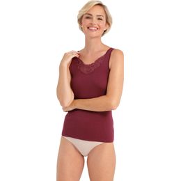 w&auml;schepur w&auml;schepur Damen Achselhemd mit Satin-Einfassung, bordeaux, Gr&ouml;&szlig;e 42