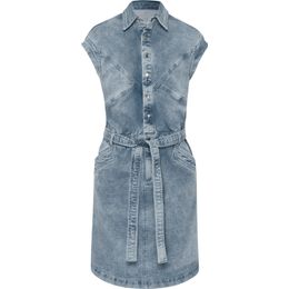 Heine Witt Damen Jeanskleid mit Druckknopf-Leiste, blue-bleached, Gr&ouml;&szlig;e 46