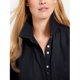 Heine Damen Hemdbluse, Blau, Gr. 44, Blusen langarm, Material: Baumwolle