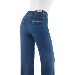 COSMA Damen Gerade Jeans mit Stickerei, blue-stone-washed, Gr&ouml;&szlig;e 36
