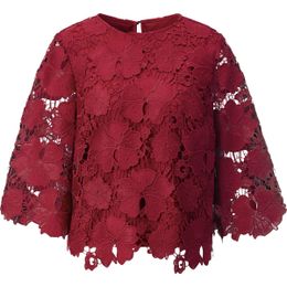 WITT Damen Spitzenbluse mit ausgestellten &Auml;rmeln, kirsche, Gr&ouml;&szlig;e 46