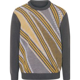 WITT Herren Rundhals-Pullover, ocker-gemustert, Gr&ouml;&szlig;e 56