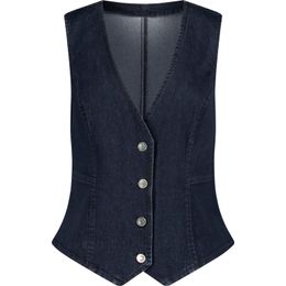 WITT Damen Jeansweste mit spitz zulaufendem Saum vorne, dark blue, Gr&ouml;&szlig;e 48