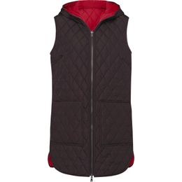 WITT Damen Wendeweste mit Kapuze, rot-schwarz, Gr&ouml;&szlig;e 38