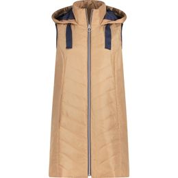 WITT Damen Longweste mit Seitenschlitzen, kn&ouml;pfbar, camel, Gr&ouml;&szlig;e 40