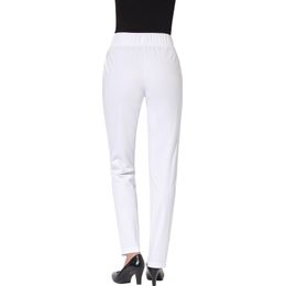 WITT Damen Schlupfhose mit Ziersteinchen, wei&szlig;, Gr&ouml;&szlig;e 46