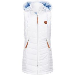 WITT Damen Longweste mit Lederimitat-Details, wei&szlig;, Gr&ouml;&szlig;e 38