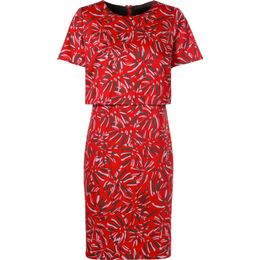 WITT Damen Druckkleid in Baumwoll-Webqualit&auml;t, rot-graphit-bedruckt, Gr&ouml;&szlig;e 40