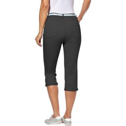 WITT Damen Caprijeans inklusive G&uuml;rtel, schwarz, Gr&ouml;&szlig;e 48