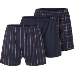 KINGsCLUB Herren Boxershorts, marine-gestreift + marine + marine-kariert, Gr&ouml;&szlig;e 7