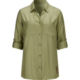 WITT Damen Longbluse aus reiner Viskose, schilf, Gr&ouml;&szlig;e 48