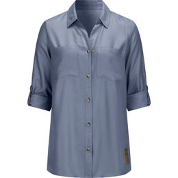 WITT Damen Longbluse aus reiner Viskose, taubenblau, Gr&ouml;&szlig;e 40