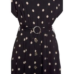 Lascana Midi-Kleid, Schwarz, Gr. 38, Damen, Strandkleider, Material: Viskose