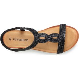 Vivance Damen Sandalette, schwarz, Gr&ouml;&szlig;e 39