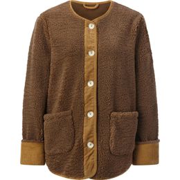 WITT Damen Jacke aus Teddy-Fleece, braun-camel, Gr&ouml;&szlig;e 54
