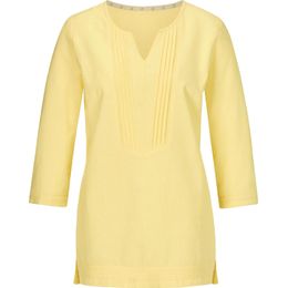 CREATION L PREMIUM Witt Damen Leinenbluse im Tunika-Stil, zitrone, Gr&ouml;&szlig;e 38