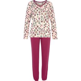 Vivance Dreams by Lascana Damen Pyjama, burgunder-gemustert, Gr&ouml;&szlig;e 40/42
