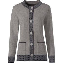 WITT Damen Strickjacke mit Modal-Anteil, grau-meliert, Gr&ouml;&szlig;e 40
