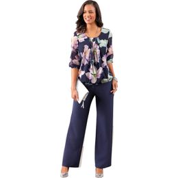 WITT Damen B&uuml;gelfaltenhose mit weiten Beinen, marine, Gr&ouml;&szlig;e 25